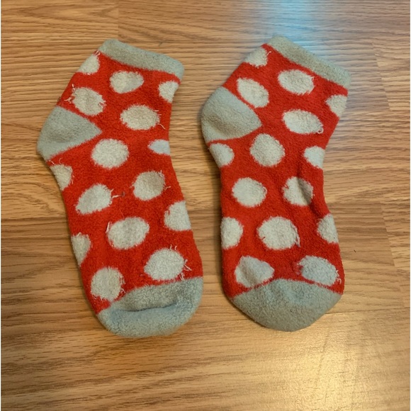 Accessories | Red And White Polka Dot Aloe Infused Fuzzy Socks | Poshmark